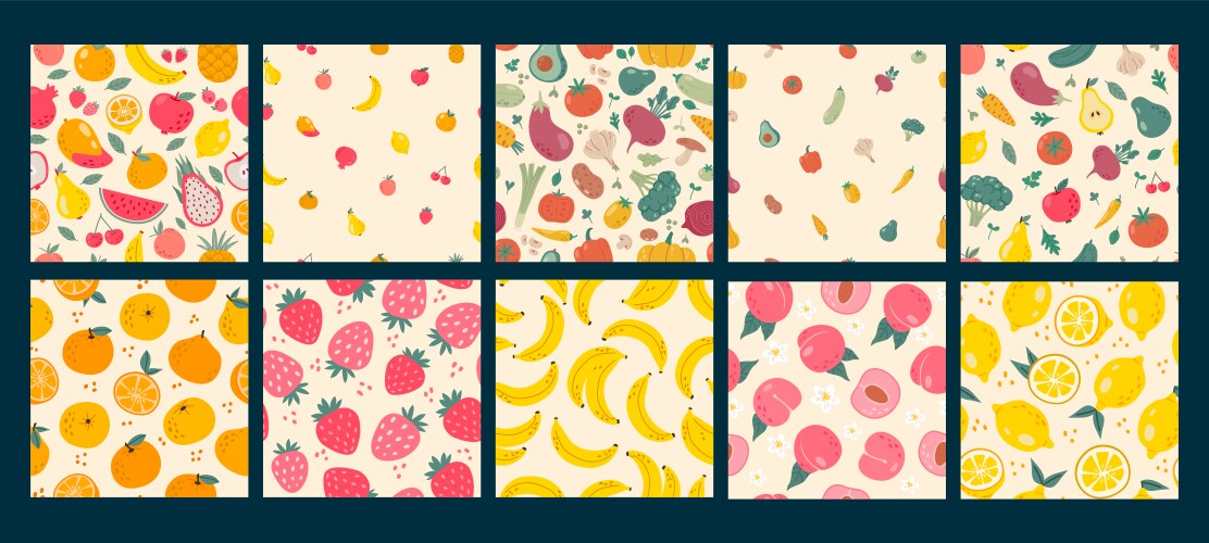 Simple doodle vegetables vegan diet grocery Vector Image