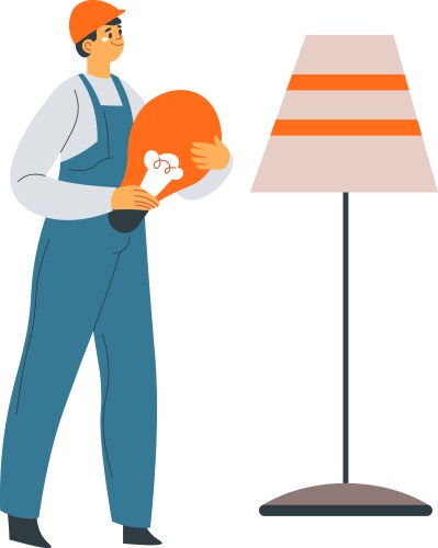 Electrician engineer working man character Vector Image