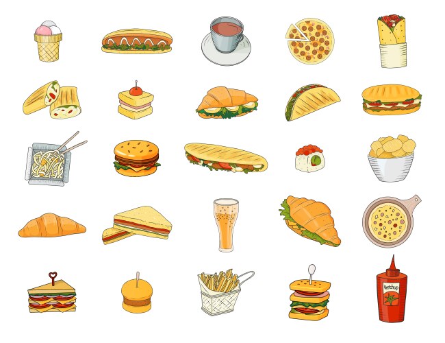 Fast food templates for restaurant menu Royalty Free Vector