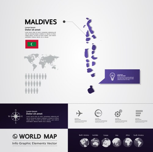 3d map of maldives Royalty Free Vector Image - VectorStock