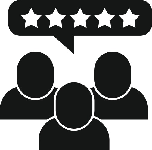 Product box review icon simple customer Royalty Free Vector