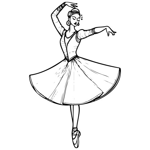 Dancer sketches hand drawn line transparent Vector Image