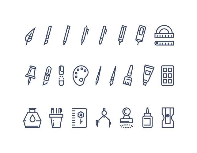 Set of school tools and supplies Royalty Free Vector Image
