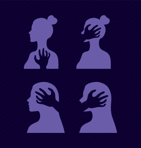 Five sexual harassment icons Royalty Free Vector Image