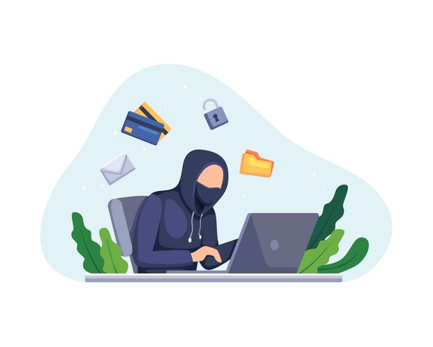 Cyber crime cartoons concept Royalty Free Vector Image