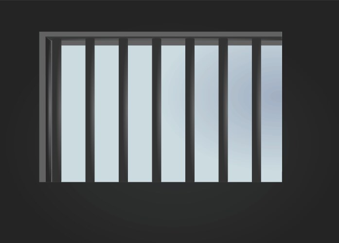 Prison cell with barred windows jail interior Vector Image