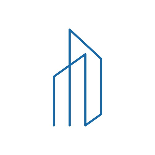 Architecture logo icon minimal design blue color Vector Image