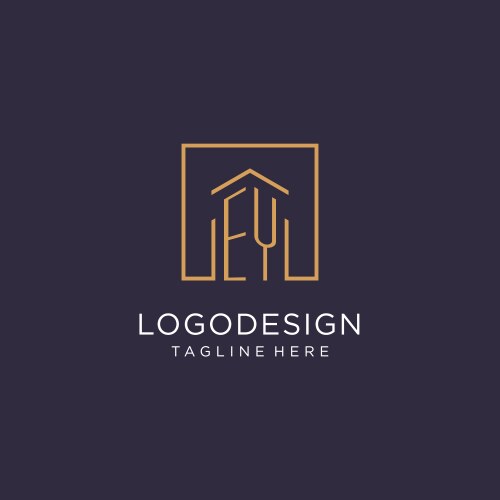 Initial letter ey monogram logo with simple Vector Image