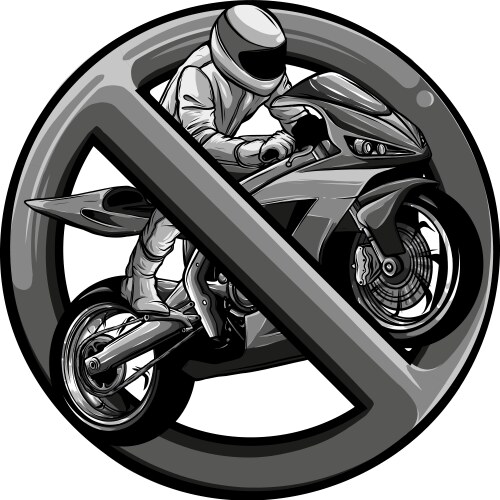 Symbol motorcycle forbidden icon Royalty Free Vector Image