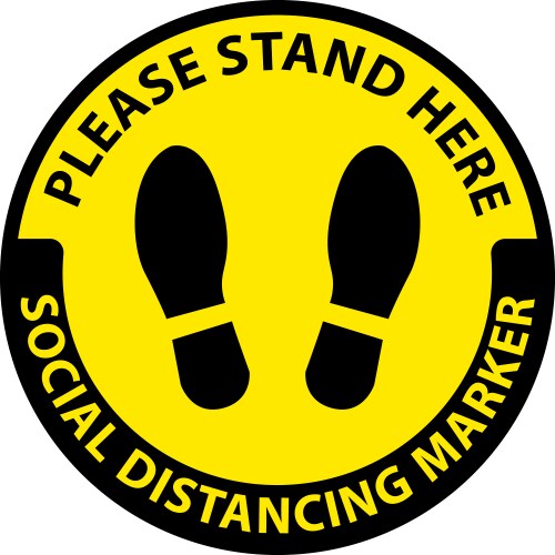 Social distancing signage or floor sticker Vector Image