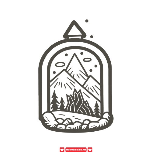 Summit symphony dynamic line art silhouette Vector Image