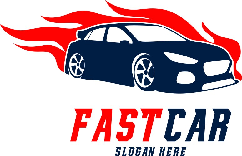 Racing car logo designs automotive with Royalty Free Vector