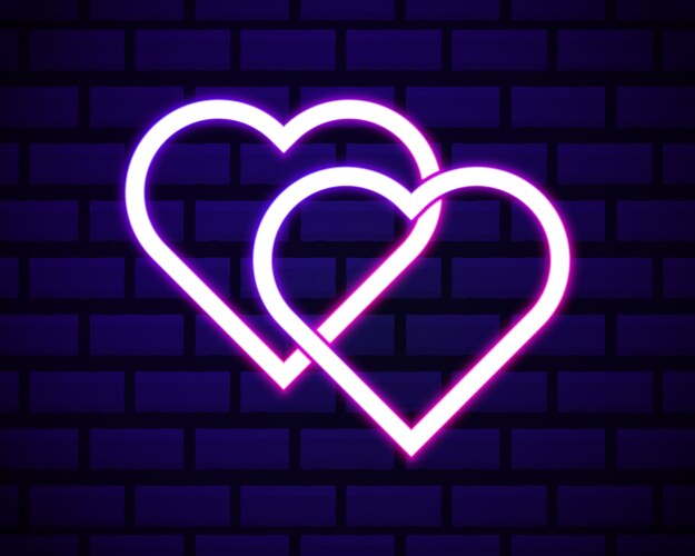 Broken heart neon light icon heartbreak glowing Vector Image