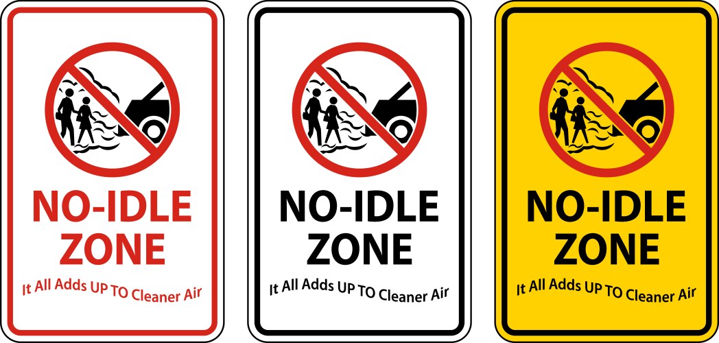 No idle zone sign on white background Royalty Free Vector