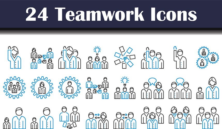 Teamwork icon set Royalty Free Vector Image - VectorStock