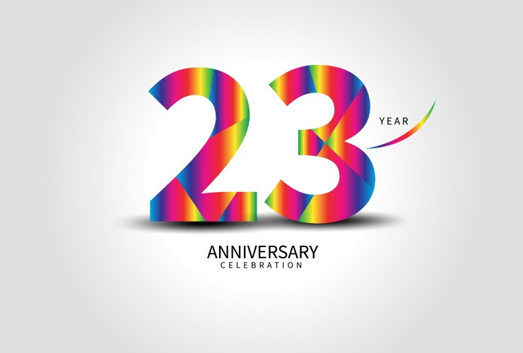 16 anniversary colorful facet logo Royalty Free Vector Image