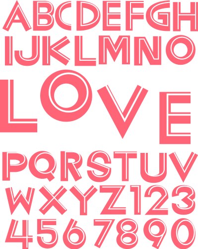 Alphabet fonts and numbers – Royalty-Free Vector | VectorStock