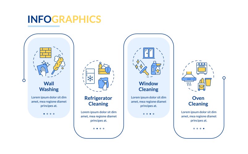 Housekeeping cleaning rectangle infographic Vector Image