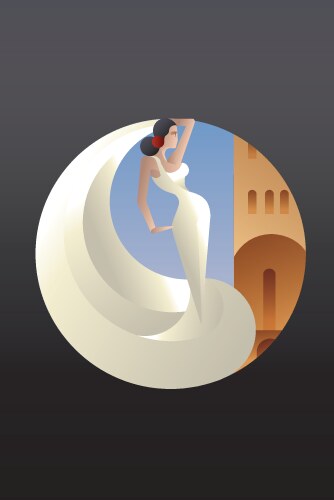 Styled spain flamenco dancer Royalty Free Vector Image