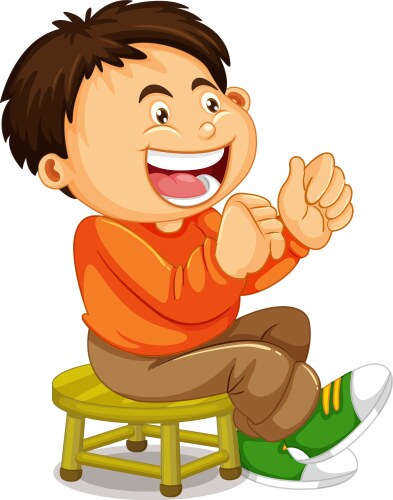 Cartoon a boy sitting on chair Royalty Free Vector Image
