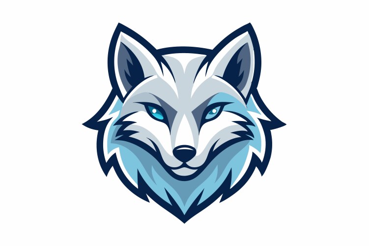 Arctic fox head mascot logo design Royalty Free Vector Image
