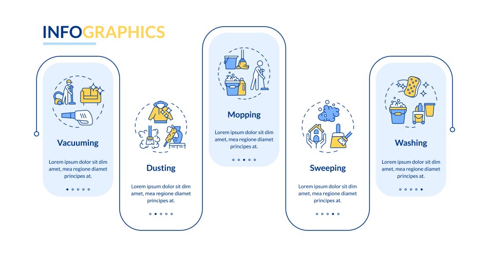 Housekeeping cleaning rectangle infographic Vector Image