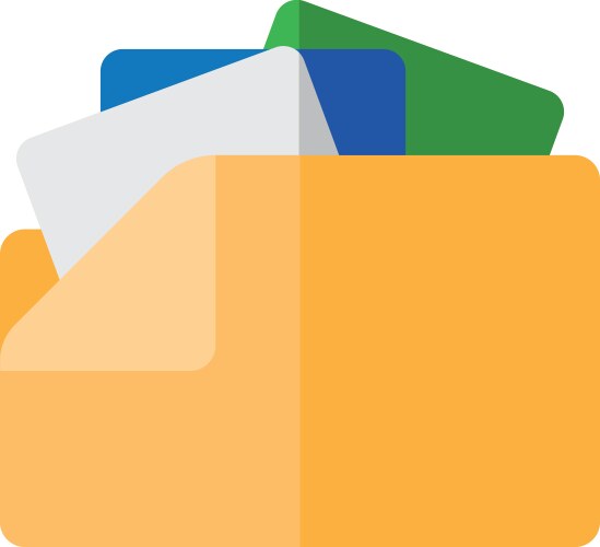 Smartphone with folder files Royalty Free Vector Image