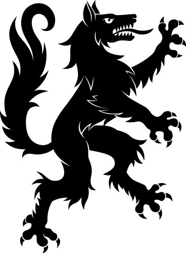 Design patch heraldic shield with a werewolf Vector Image