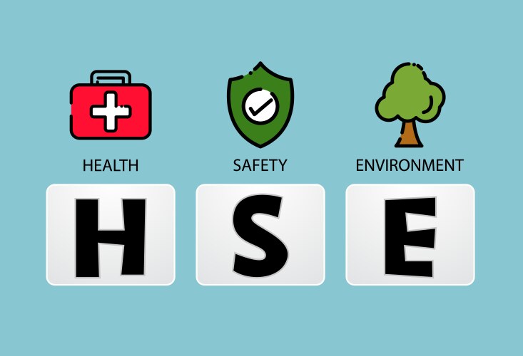 Hse concept health safety environment acronym Vector Image