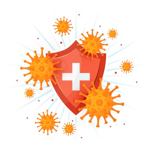 Immune system icon in cartoon style Royalty Free Vector
