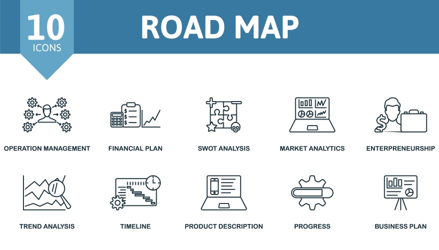 Roadmap icon monochrome sign from digital Vector Image