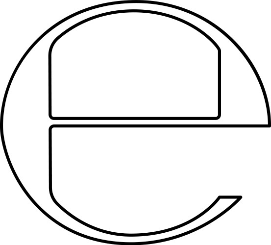 Estimated sign e mark symbol icon black color Vector Image