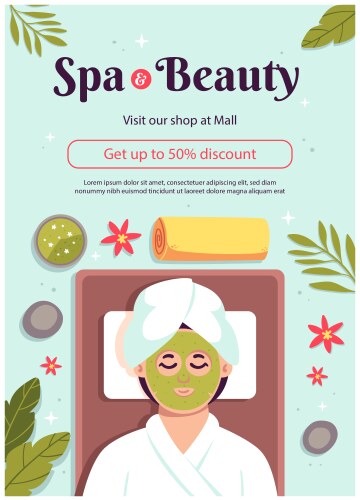 Hand drawn spa poster template Royalty Free Vector Image