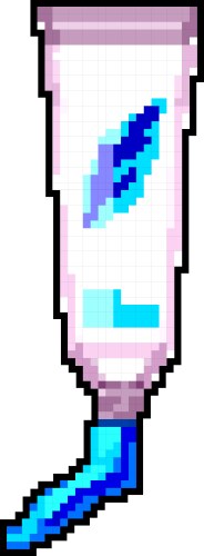 Clean toothpaste game pixel art Royalty Free Vector Image
