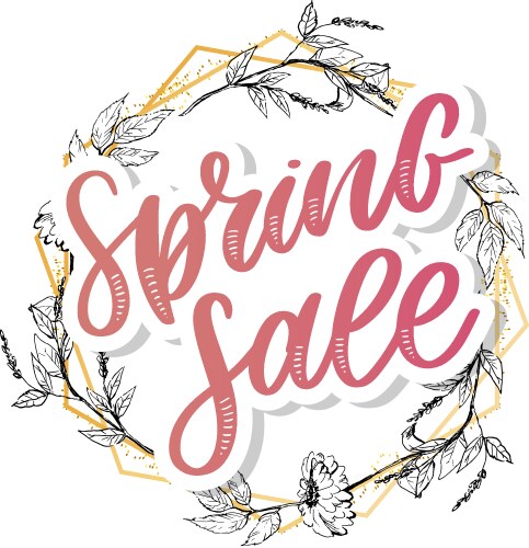 Spring sale word letters made flowers Royalty Free Vector