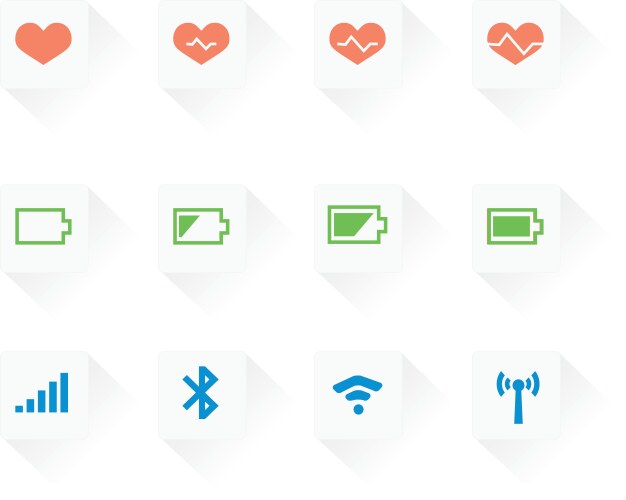 Wifi bluetooth signals icons Royalty Free Vector Image