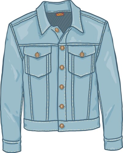 Sketch denim jacket Royalty Free Vector Image - VectorStock