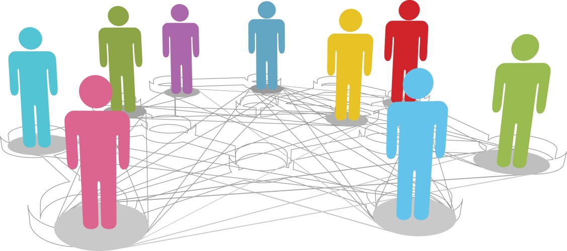 Business people network connection nodes Vector Image