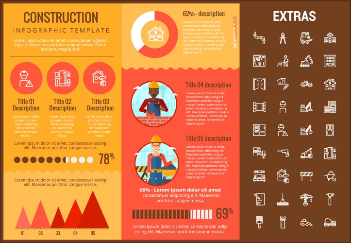 Construction infographic template and elements Vector Image