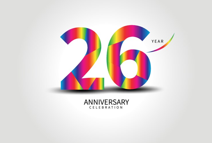 26 year anniversary celebration logo Royalty Free Vector
