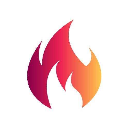 Red fire flame icons isolated on white background Vector Image