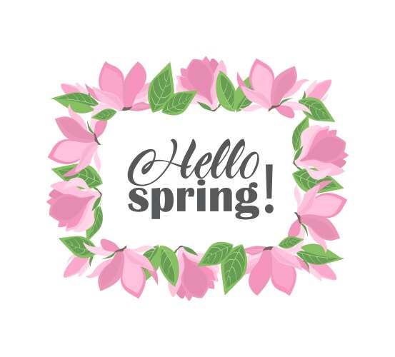 Spring lettering and flowers Royalty Free Vector Image