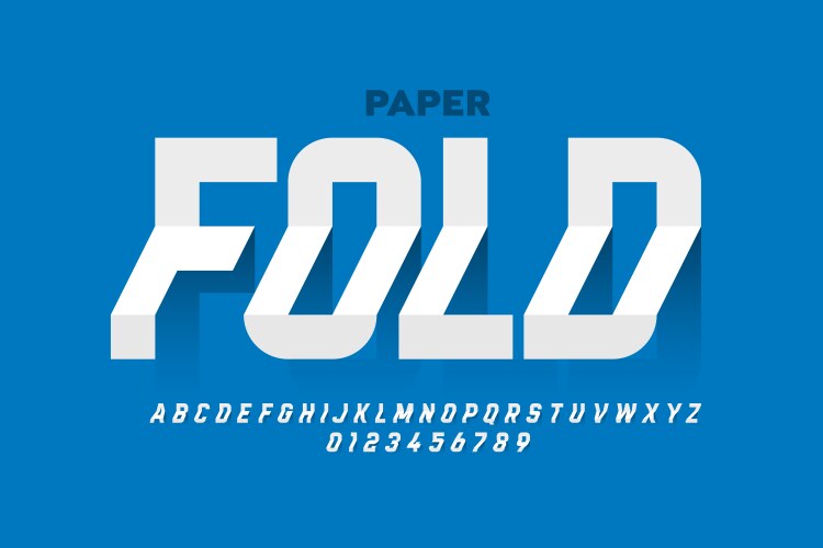 Paper style font design Royalty Free Vector Image