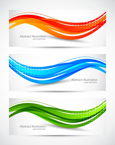 Set of wavy banners Royalty Free Vector Image - VectorStock