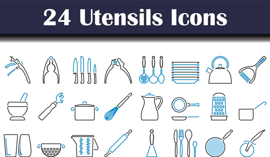 Utensils icon set Royalty Free Vector Image - VectorStock