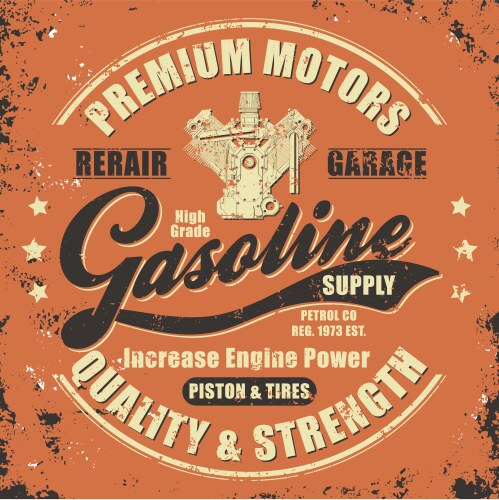 Vintage garage service emblem Royalty Free Vector Image