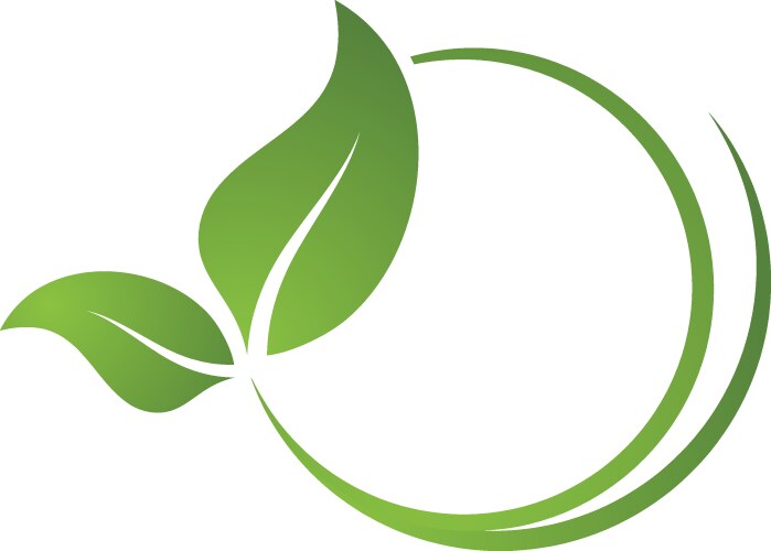 Green bio or eco design with swirling leaves Vector Image