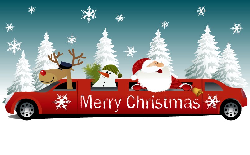 Santa claus driving a car Royalty Free Vector Image