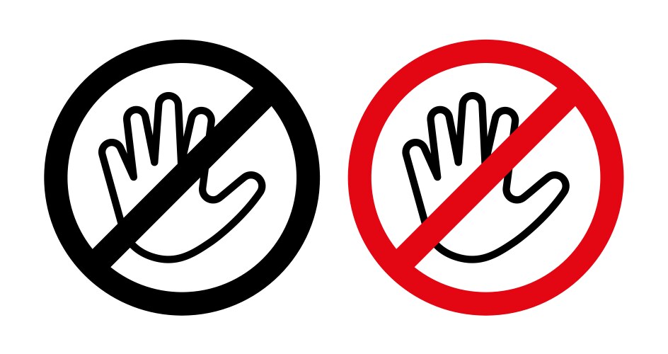 Stop hunting sign icon set forbidden animal fur Vector Image