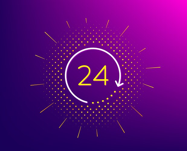 24 hours time icon clock sign watch Royalty Free Vector